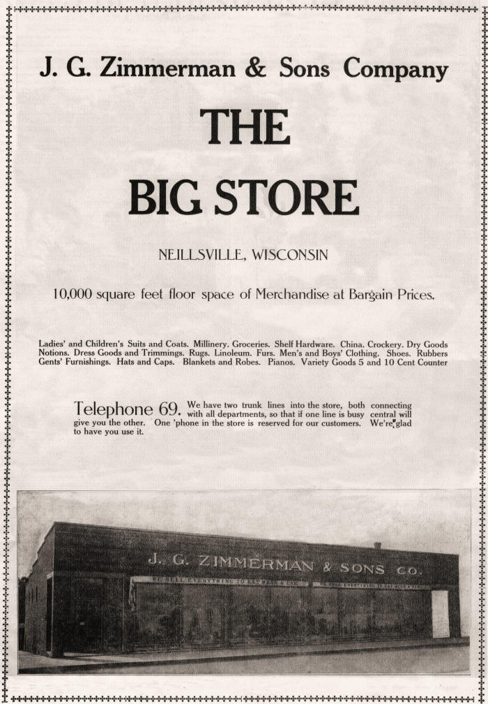 Neillsville, Clark County, Heart of Wisconsin, 1915 History by Granton News